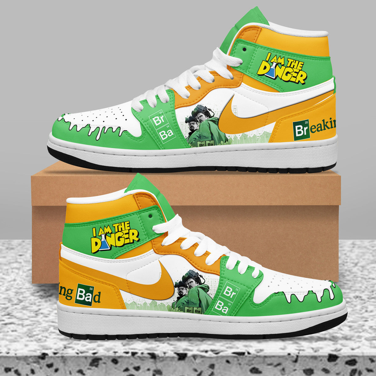 Ideafootwear Breaking Bad AJ1 High Sneakers Shoes For Men And Women 2 ...