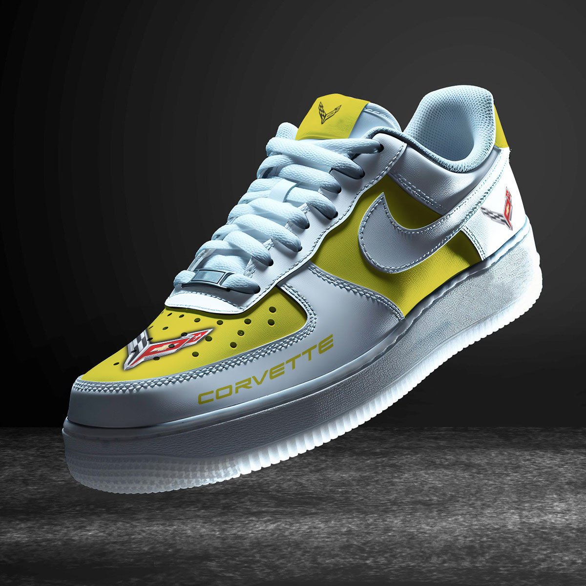 Ideafootwear Chevrolet Corvette Air Low-Top Sneakers Shoes For Men And ...