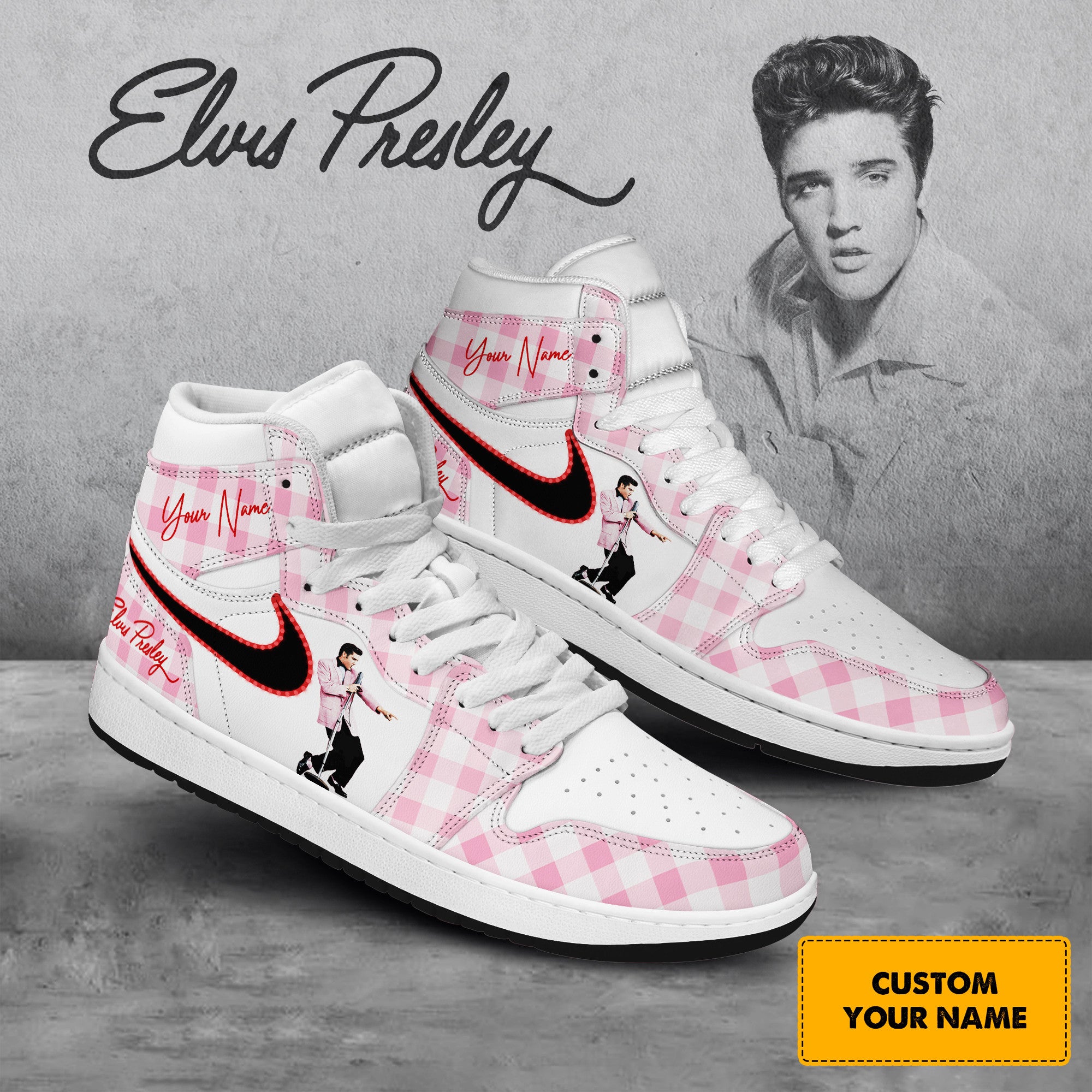Ideafootwear Elvis Presley AJ1 High Sneakers Shoes For Men And Women 1 ...