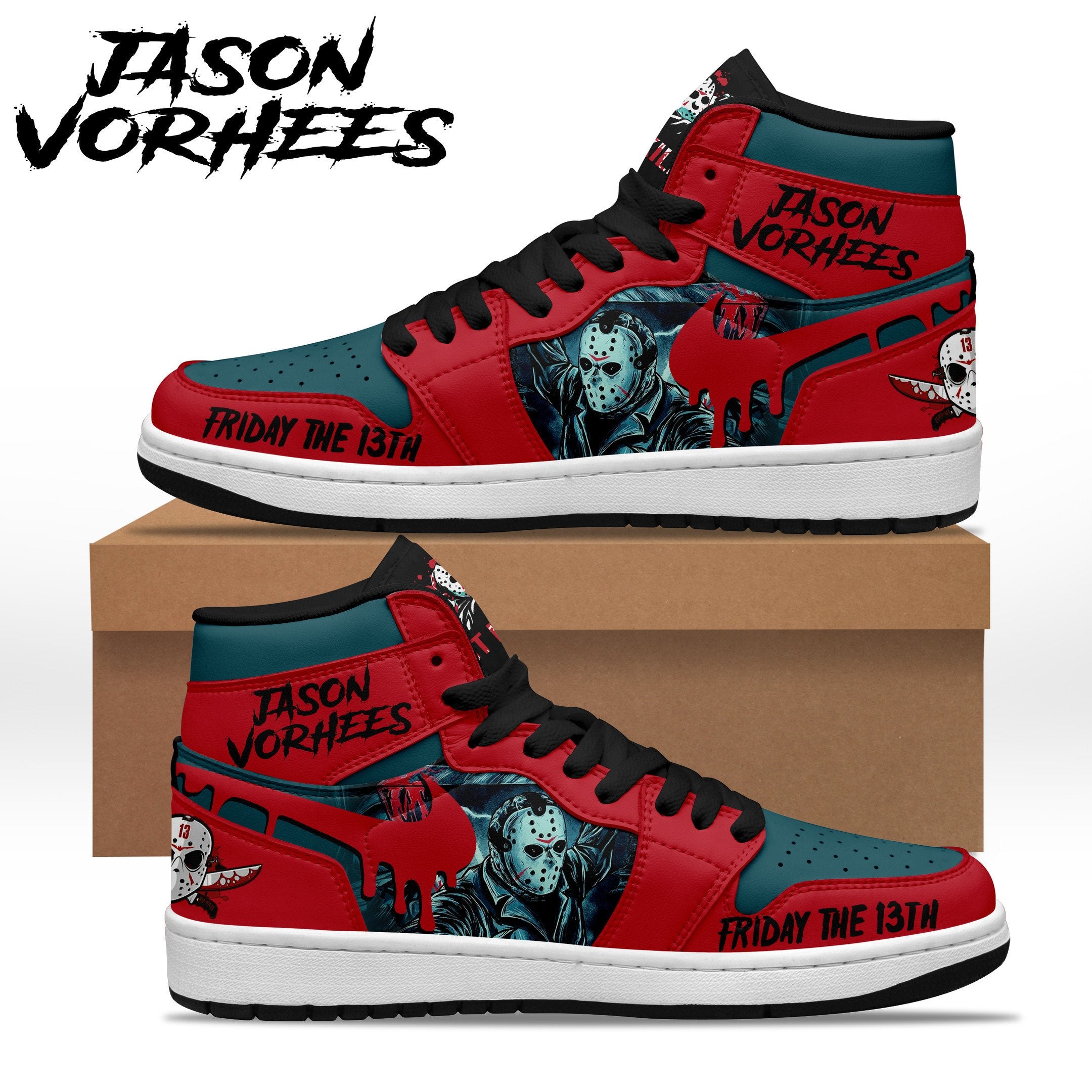 Ideafootwear Jason Voorhees AJ1 High Sneakers Shoes For Men And Women ...