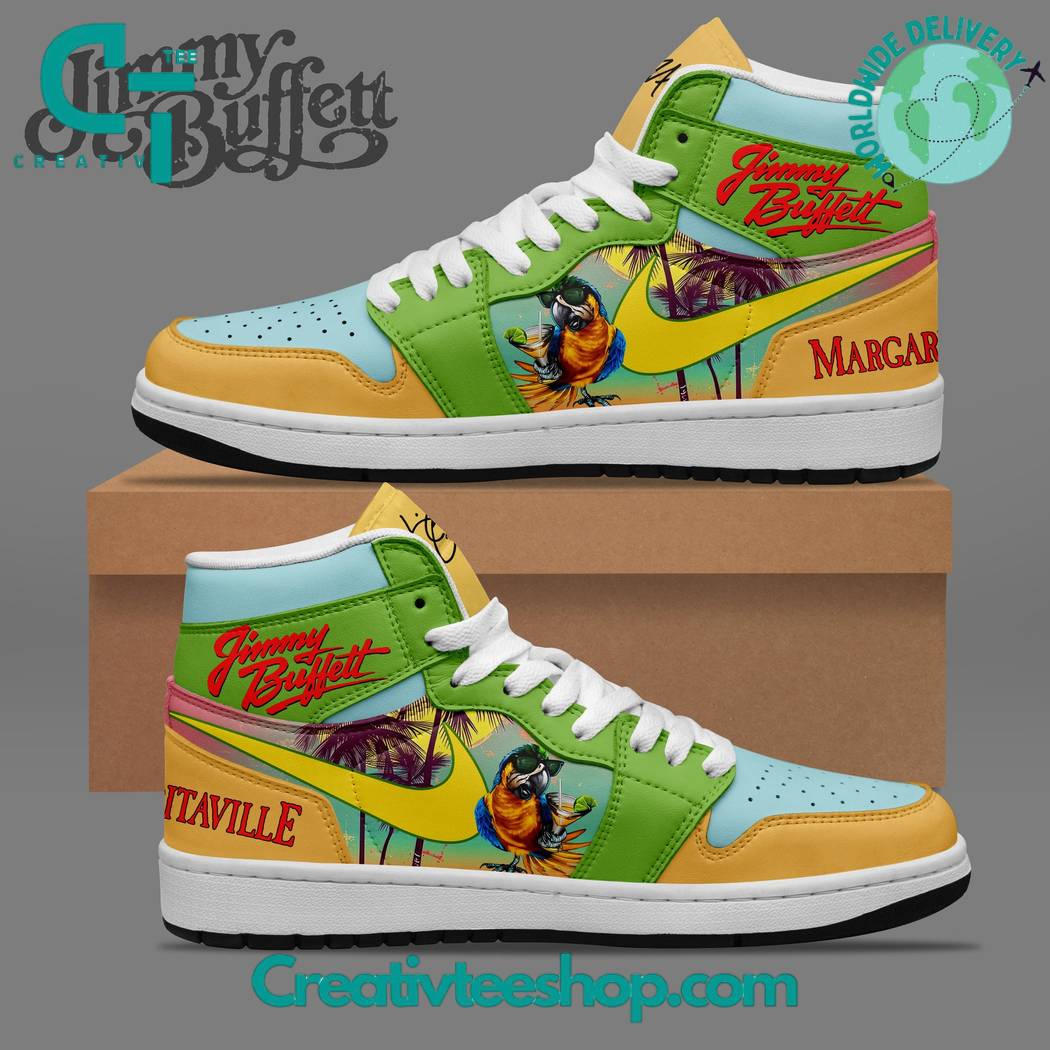 Ideafootwear Jimmy Buffett MargaritaVille AJ1 High Sneakers Shoes For ...