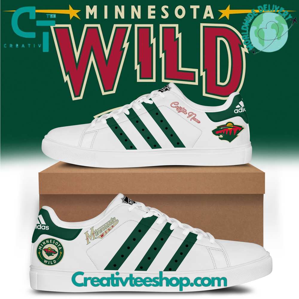 Ideafootwear Minnesota Wild Skate Stan Shoes Sneakes For Men And Women ...