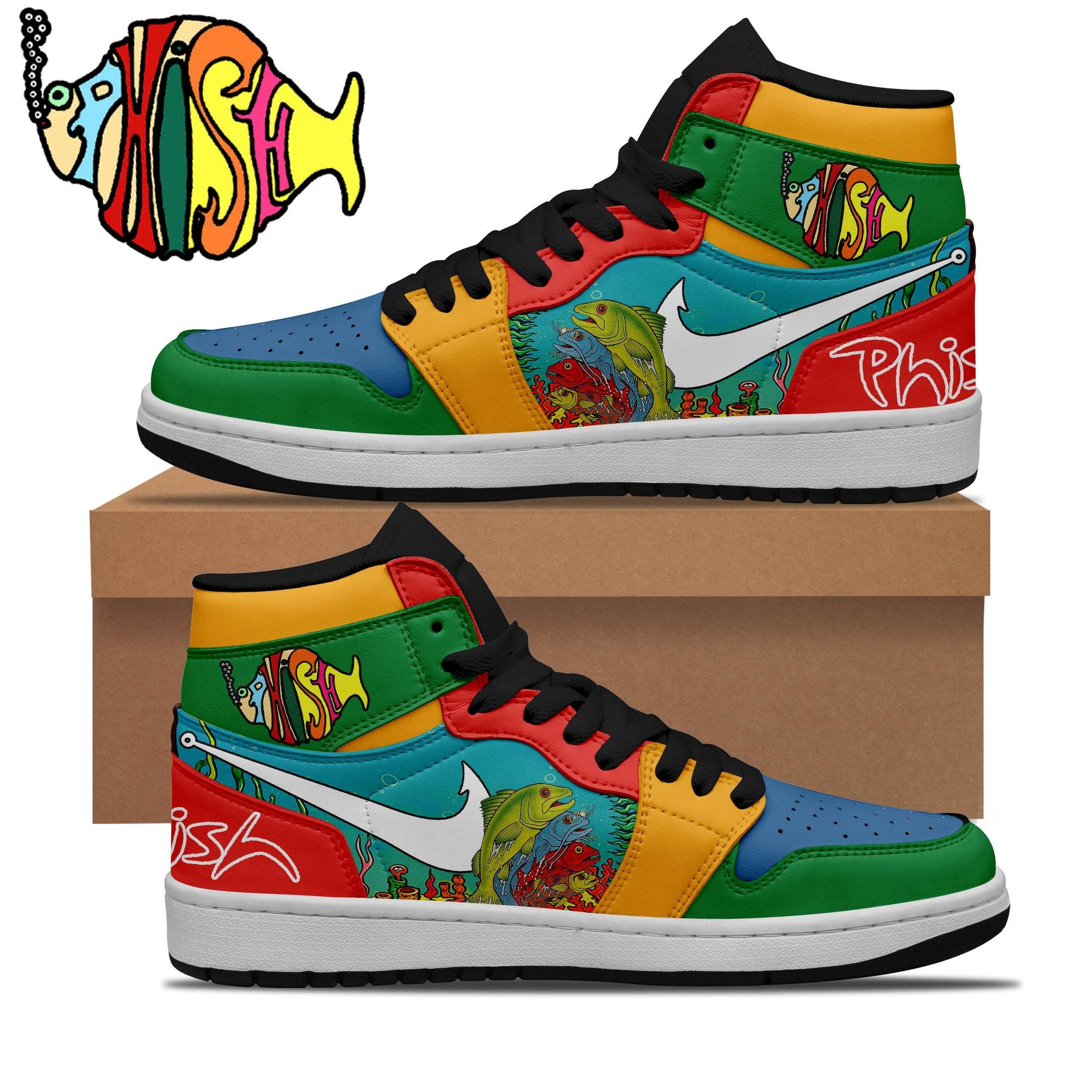 Ideafootwear Phish AJ1 High Sneakers Shoes For Men And Women 4 ...