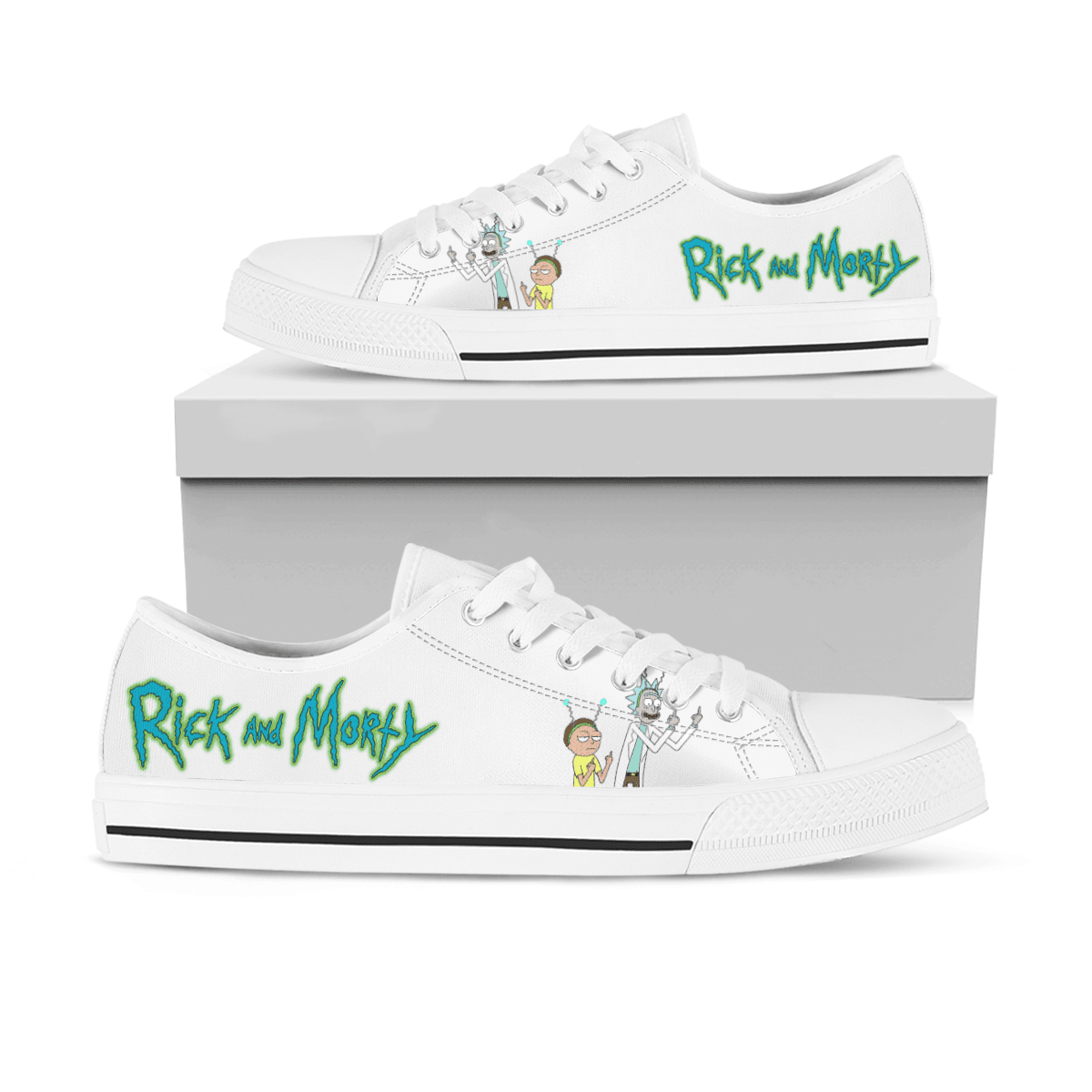 Ideafootwear Rick and Morty Skate Stan Shoes Sneakes For Men And Women ...