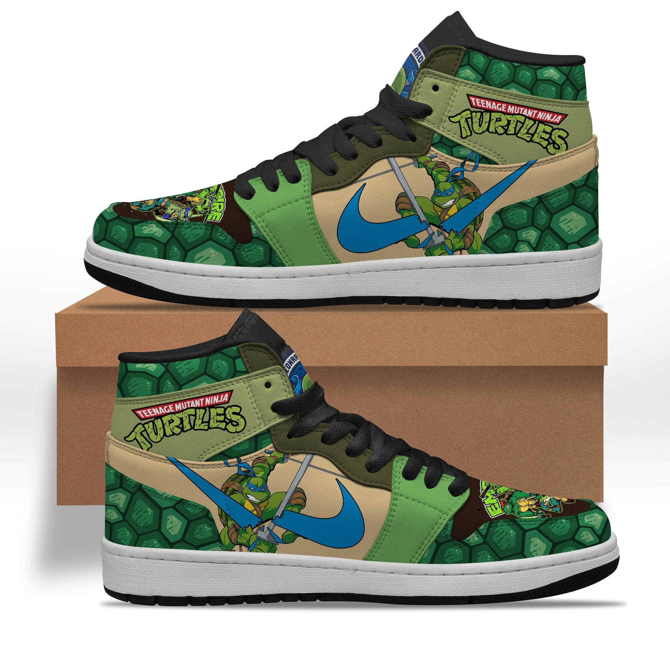 Ideafootwear Teenage Mutant Ninja Turtles AJ1 High Sneakers Shoes For ...
