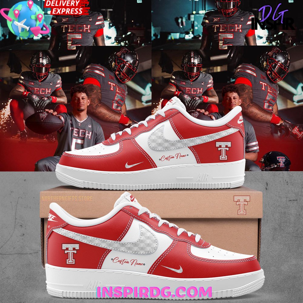Ideafootwear Texas Tech Football Air Low-Top Sneakers Shoes For Men An ...