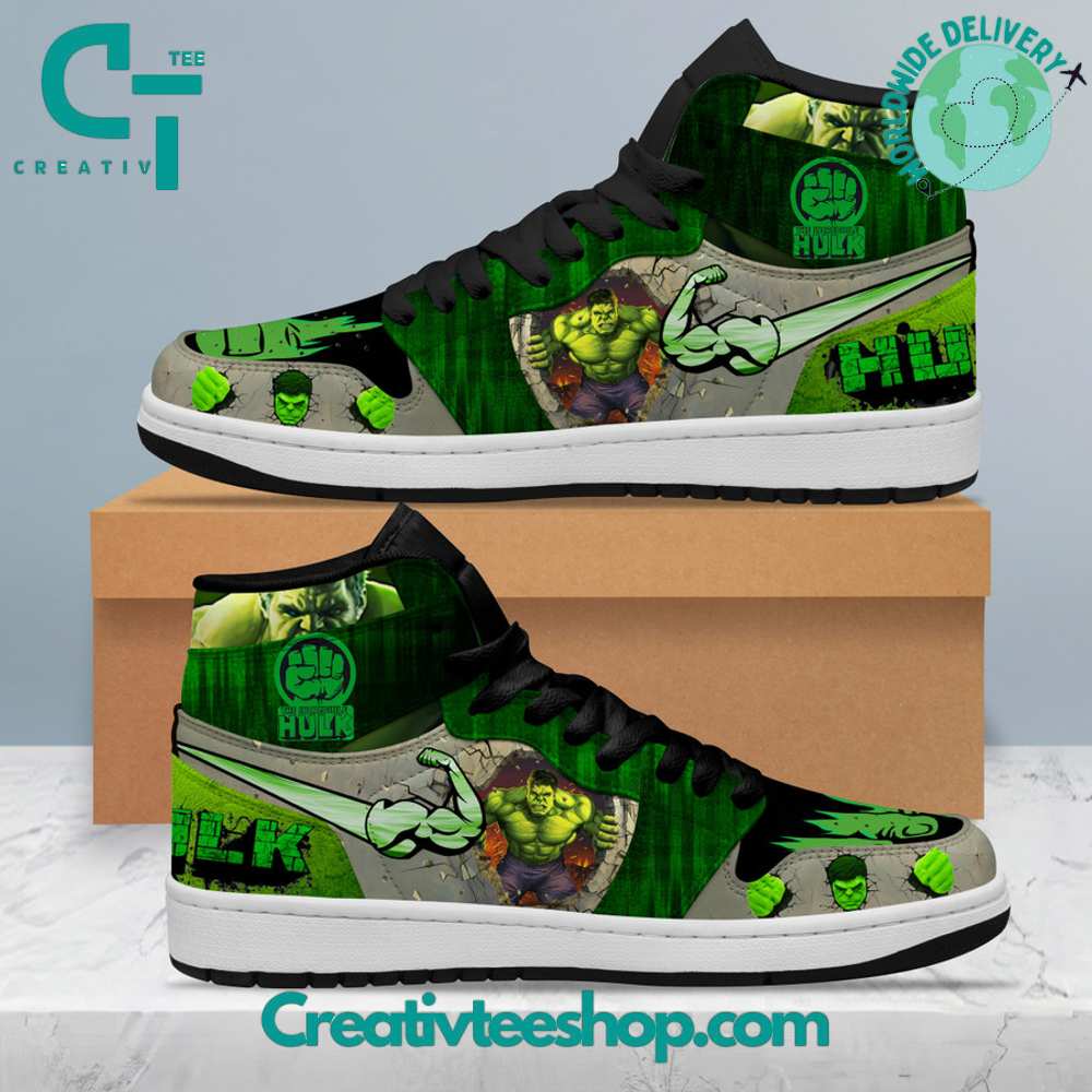 Ideafootwear The Incredible Hulk AJ1 High Sneakers Shoes For Men And W ...