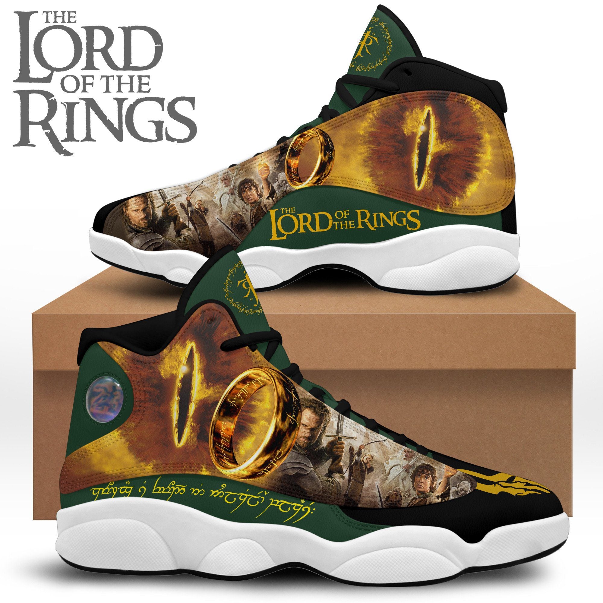 Ideafootwear The Lord of the Rings AJ13 Sneakers Shoes For Men And ...