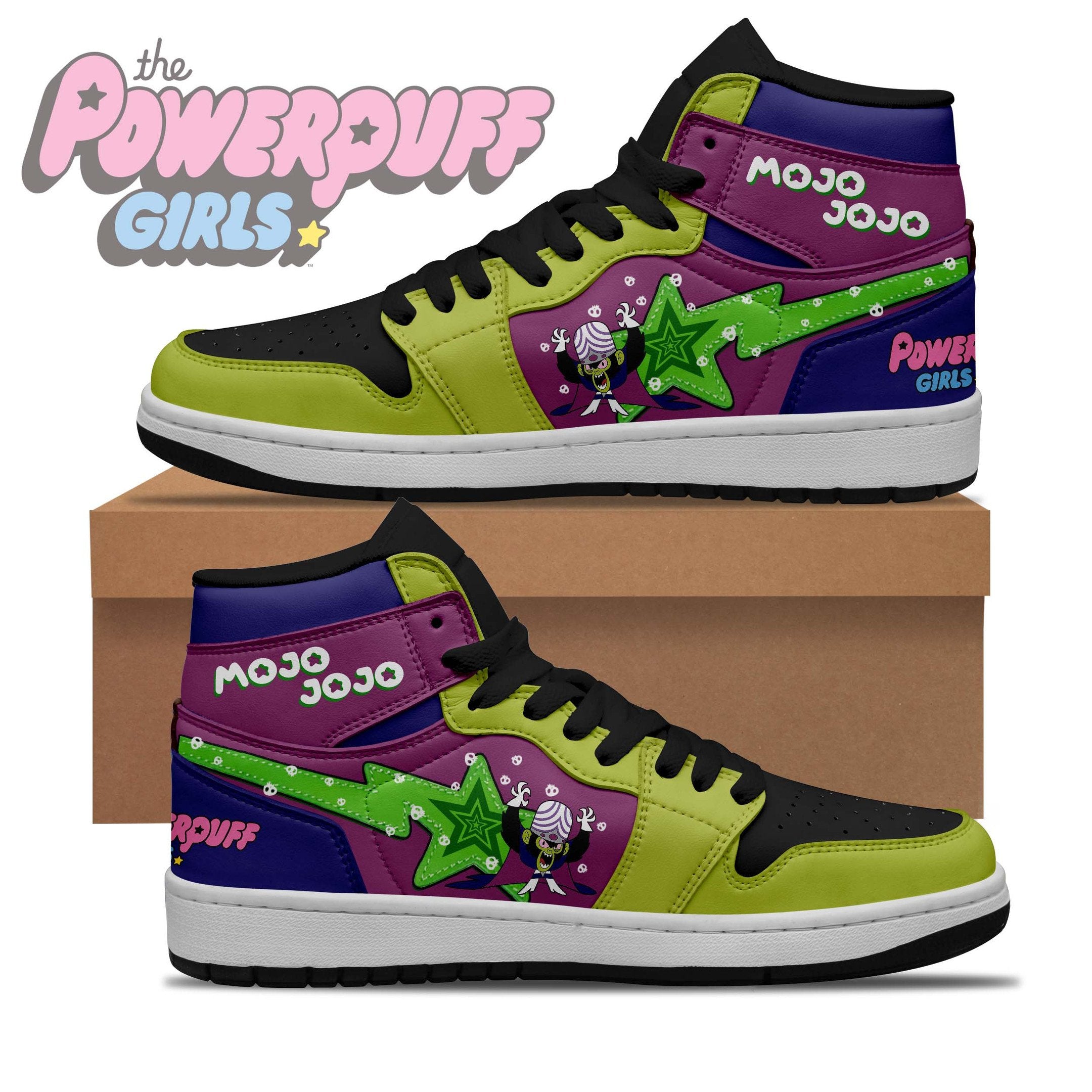 Ideafootwear The Powerpuff Girls AJ1 High Sneakers Shoes For Men And W ...