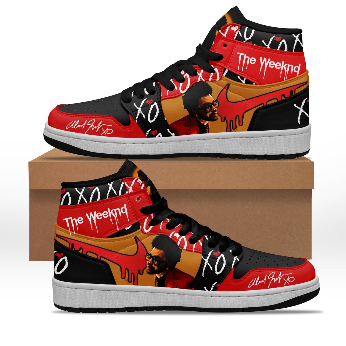 Ideafootwear The Weeknd AJ1 High Sneakers Shoes For Men And Women 1 ...