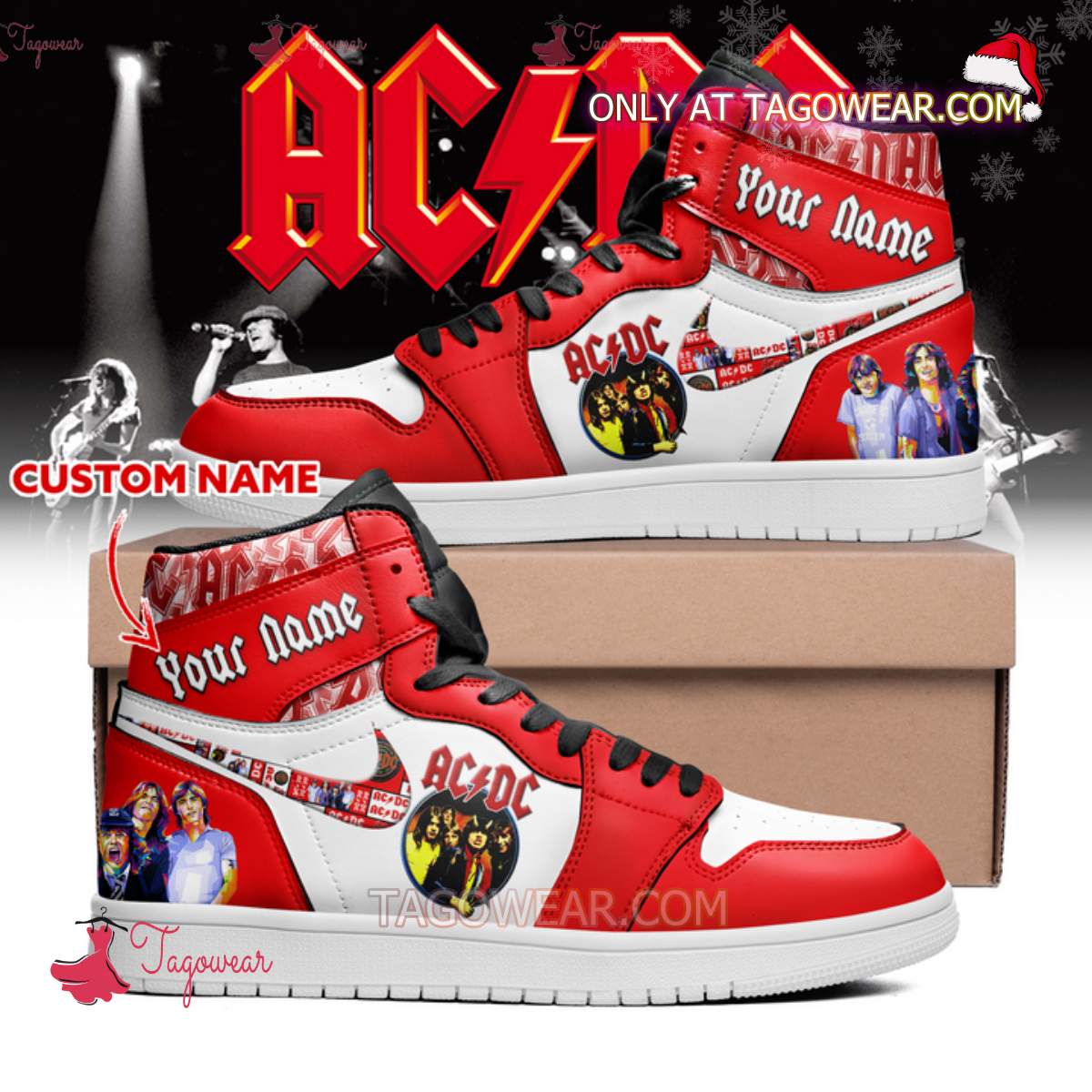 Ideafootwear AC/DC Rock AJ1 High Sneakers Shoes For Men And Women ...