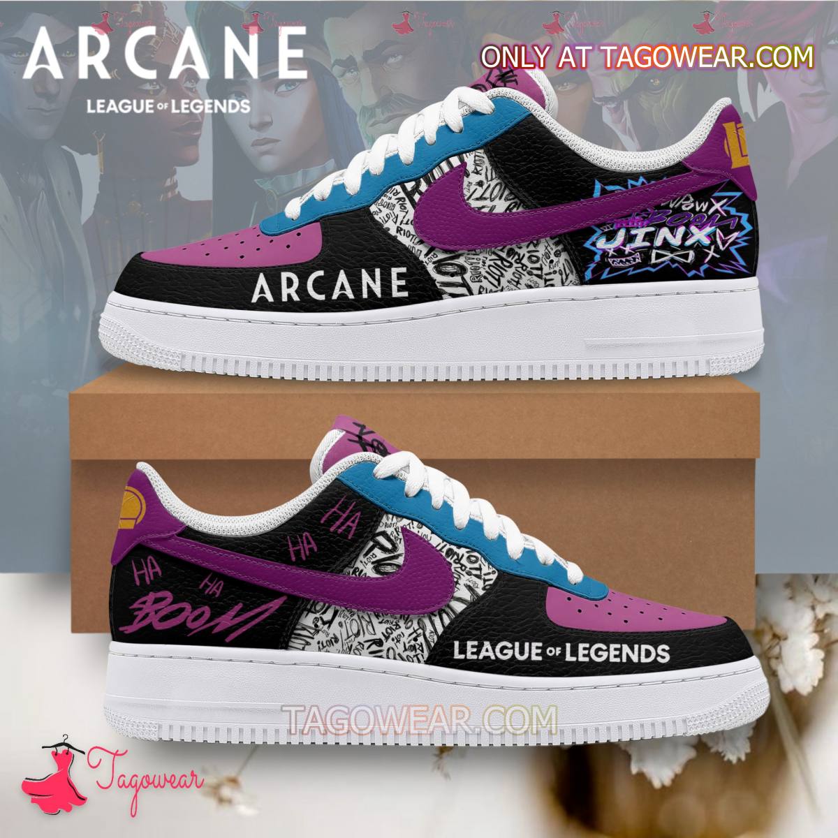 Ideafootwear Arcane League Of Legends Air Low-Top Sneakers Shoes For ...