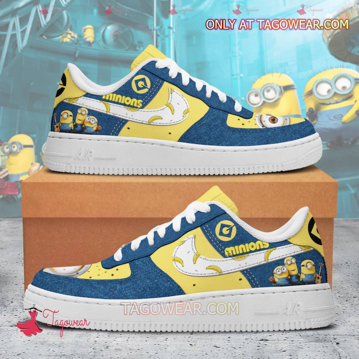 Ideafootwear Cute Minion Air Low-Top Sneakers Shoes For Men And Women 1 ...