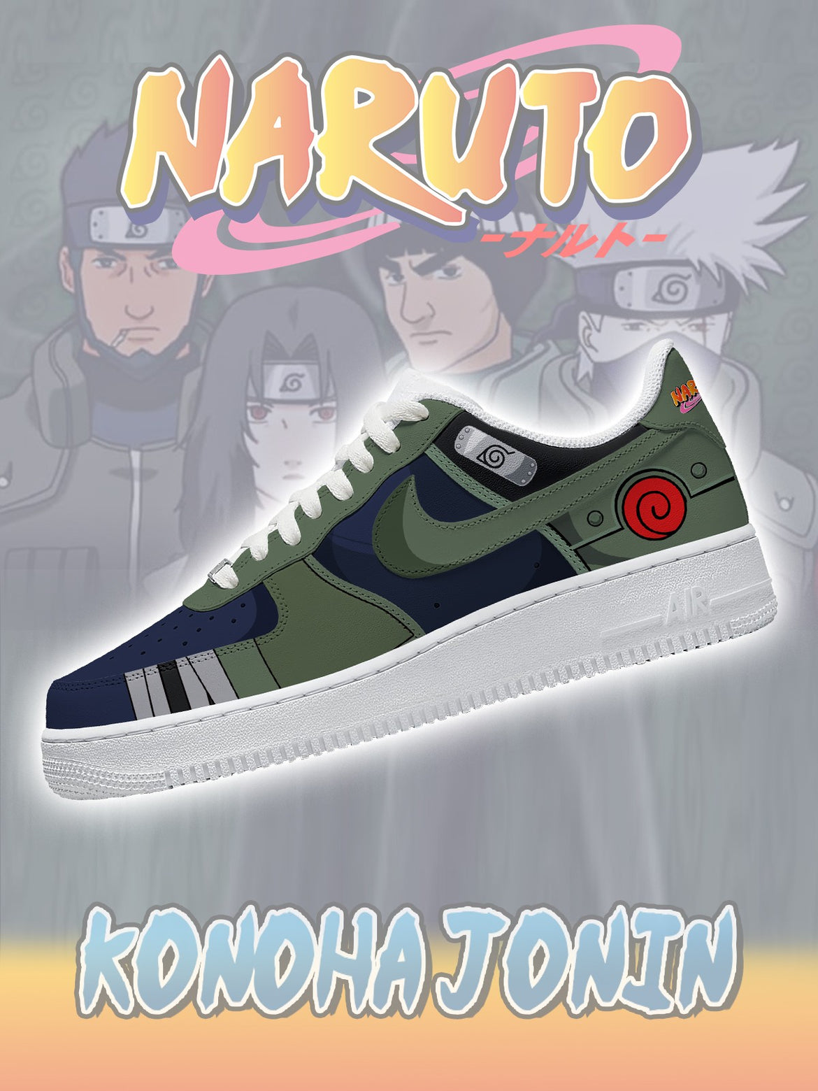 Ideafootwear Konoha Jonin Air Low-Top Sneakers Shoes For Men And Women ...