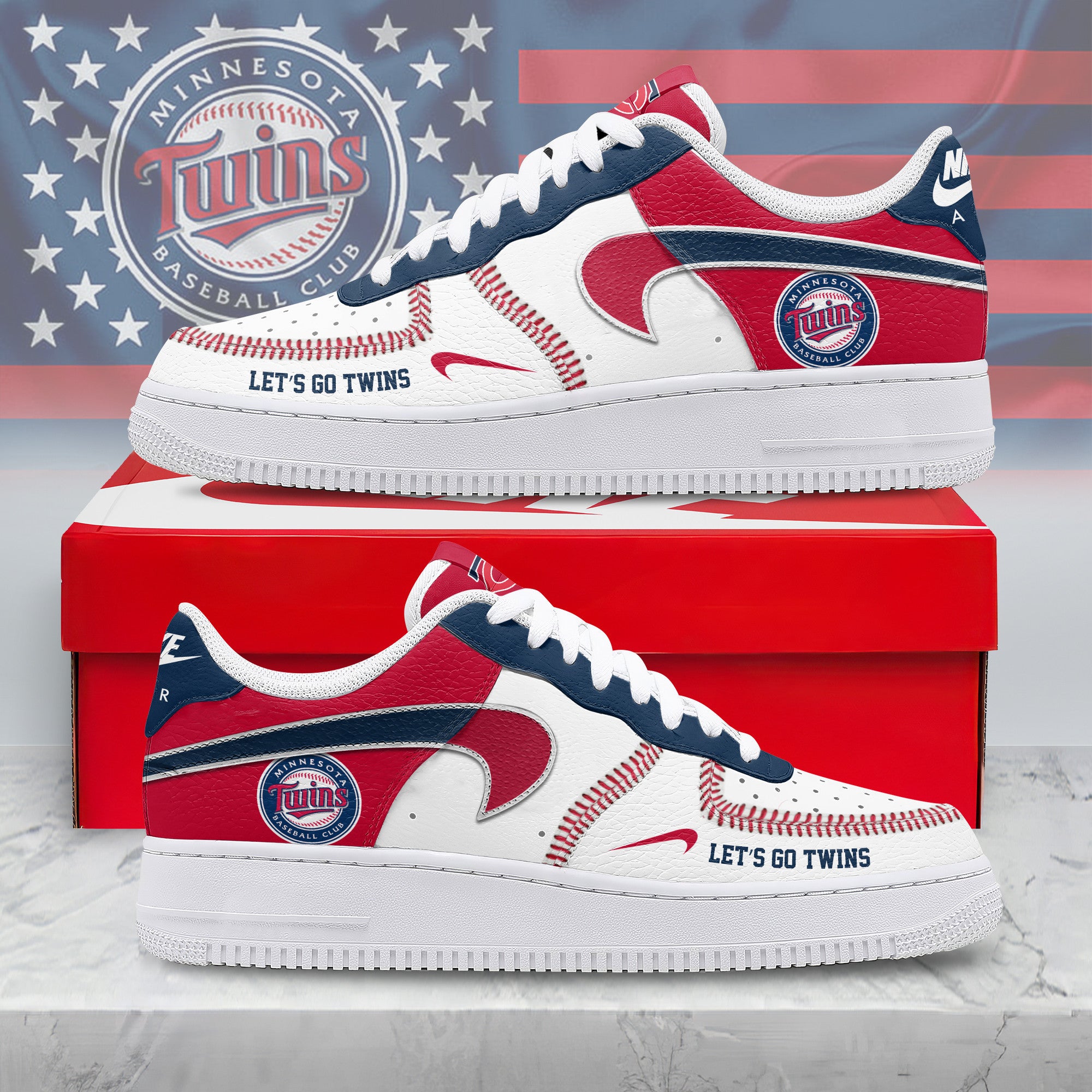 Ideafootwear Minnesota Twins Air Low-Top Sneakers Shoes For Men And ...