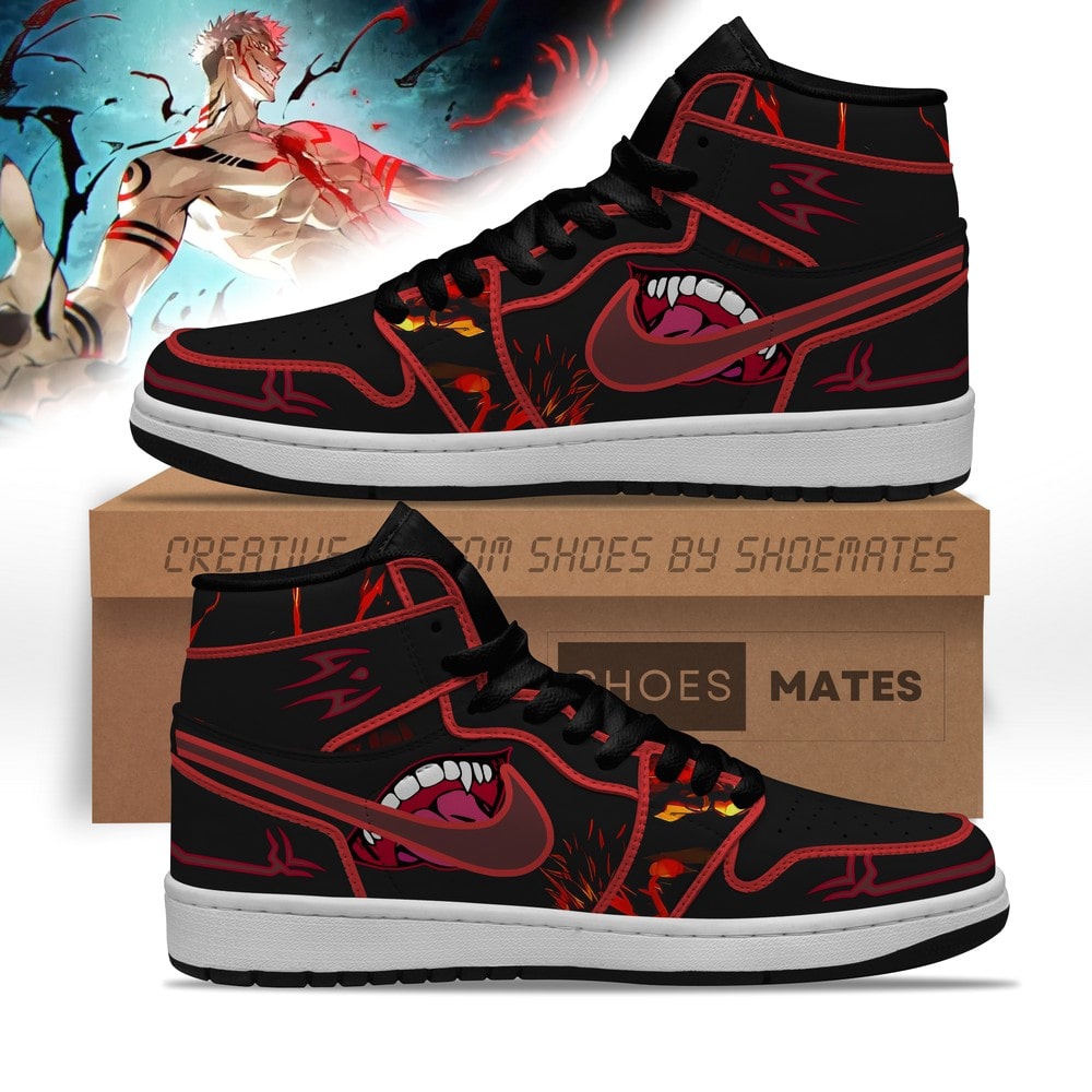 Ideafootwear Sukuna Jujutsu Kaisen AJ1 High Sneakers Shoes For Men And ...