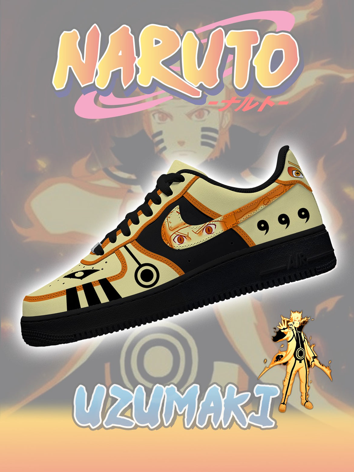Ideafootwear Uzumaki Naruto Air Low-Top Sneakers Shoes For Men And ...
