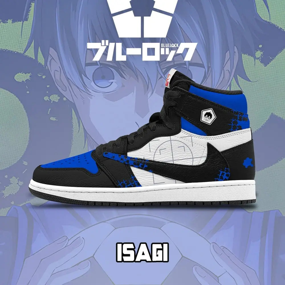 Ideafootwear Yoichi Isagi V.2 Blue Lock AJ1 High Sneakers Shoes For Men ...
