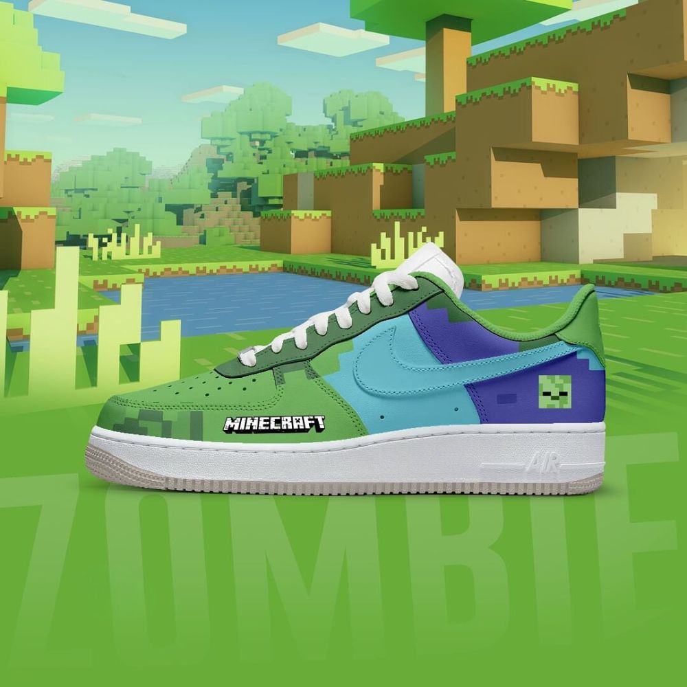 Ideafootwear Zombie Minecraft Air Low-Top Sneakers Shoes For Men And ...